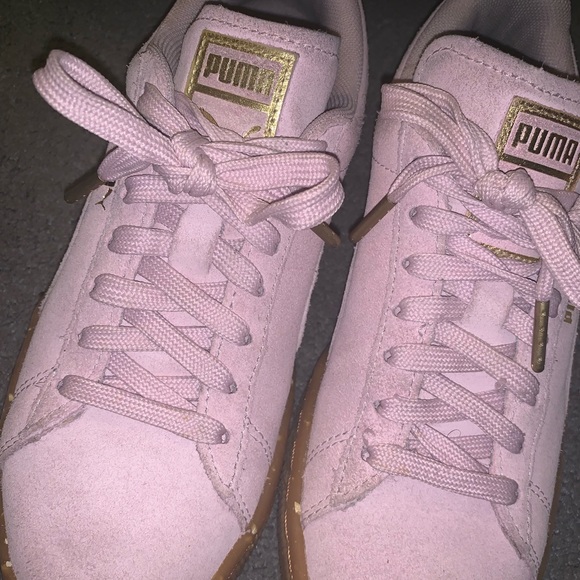 Puma | Shoes | Puma Suede Classic Pink And Gold | Poshmark